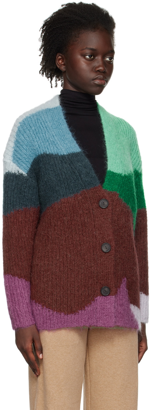 Vince Multicolor Intarsia Wave Cardigan Vince