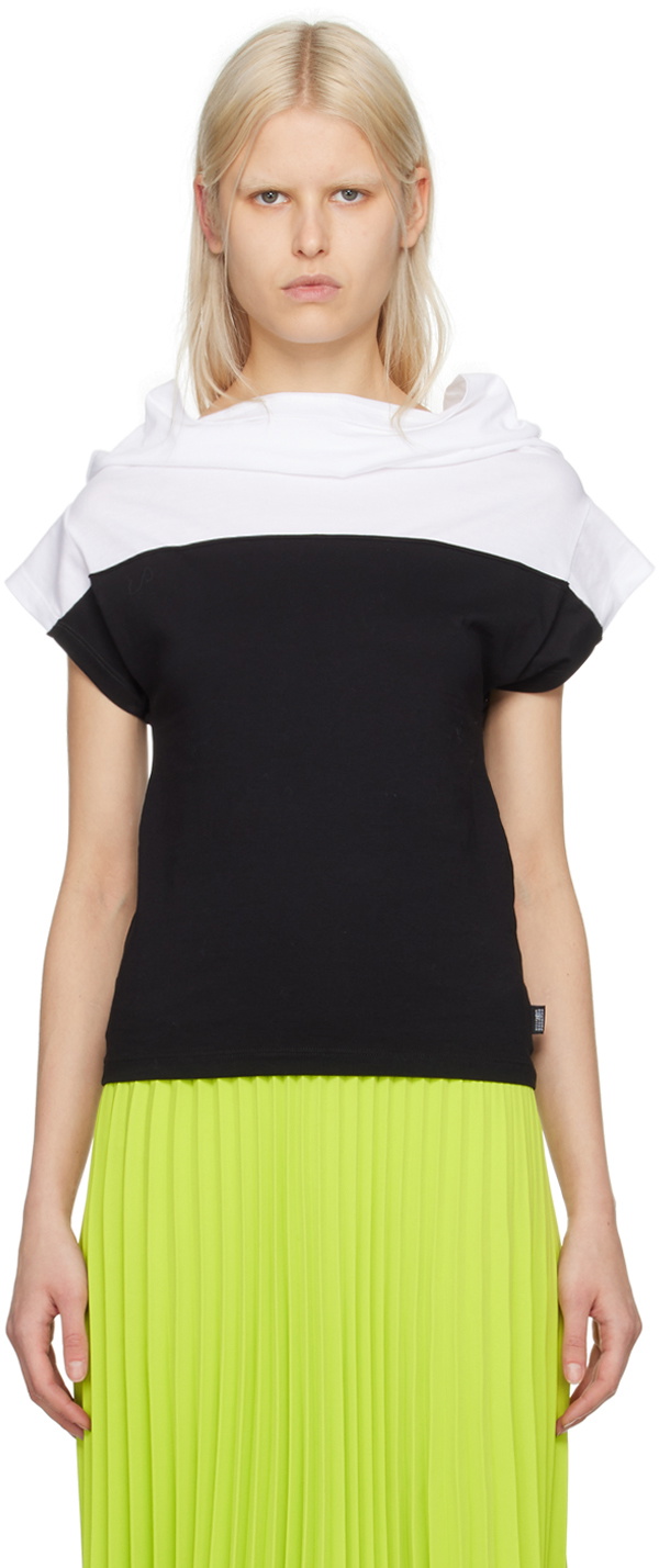 MM6 Maison Margiela Black & White Paneled T-Shirt MM6 Maison Margiela