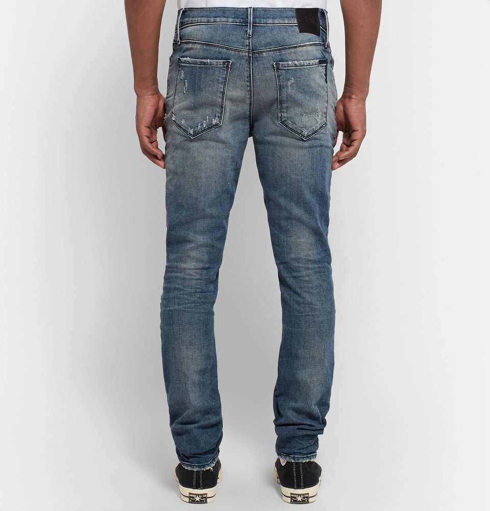 RtA - Skinny-Fit Distressed Denim Jeans - Mid denim RtA