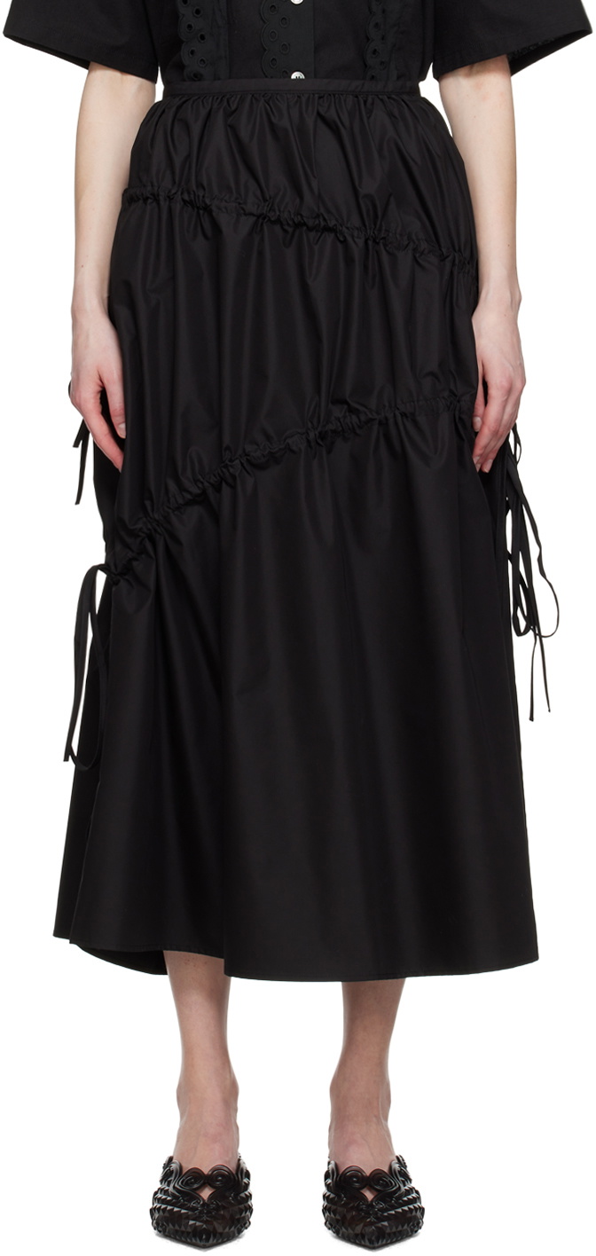 Kijun Black Drawstring Maxi Skirt Kijun