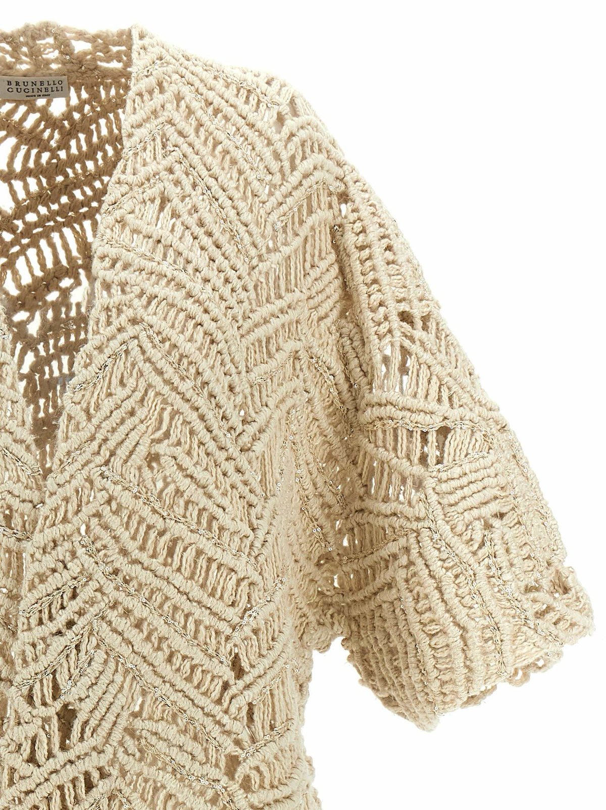 Brunello Cucinelli opera Dazzling Macramé Cardigan Brunello Cucinelli