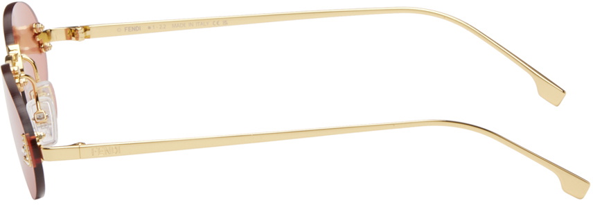 Fendi Gold Oval Sunglasses Fendi