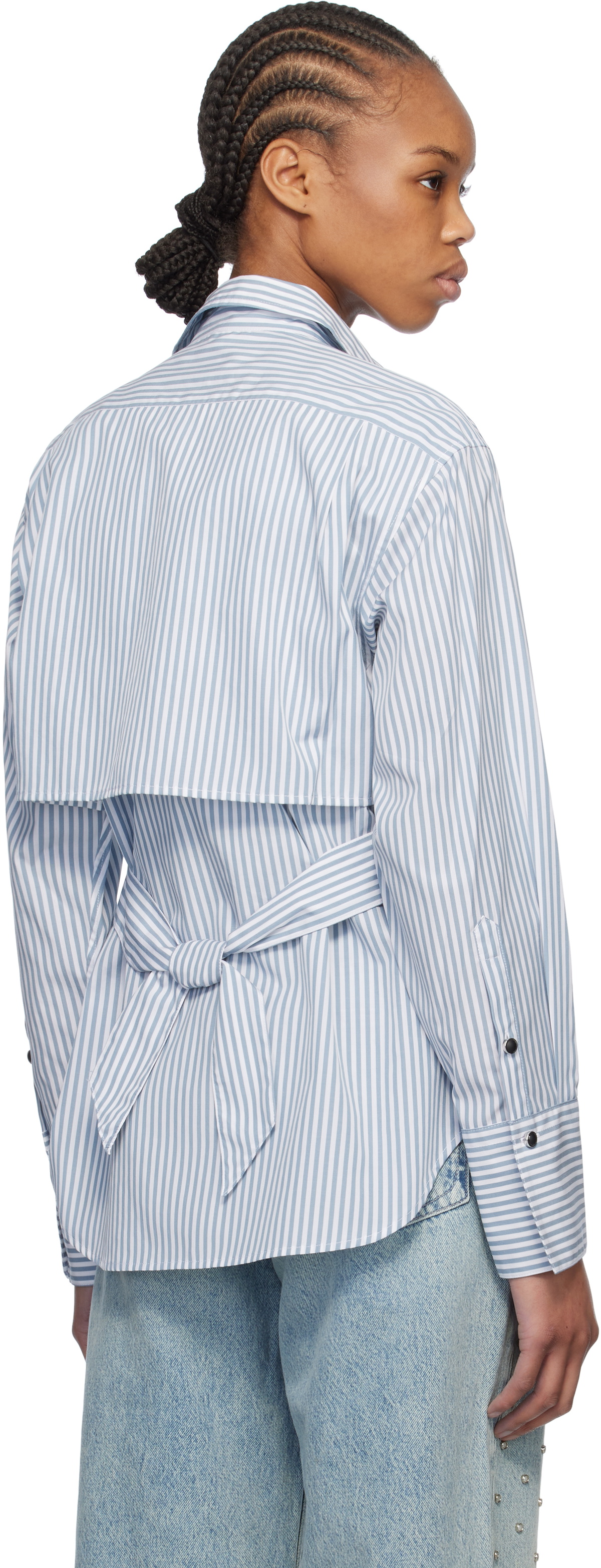 rag & bone Blue & White Eve Striped Shirt Rag and Bone
