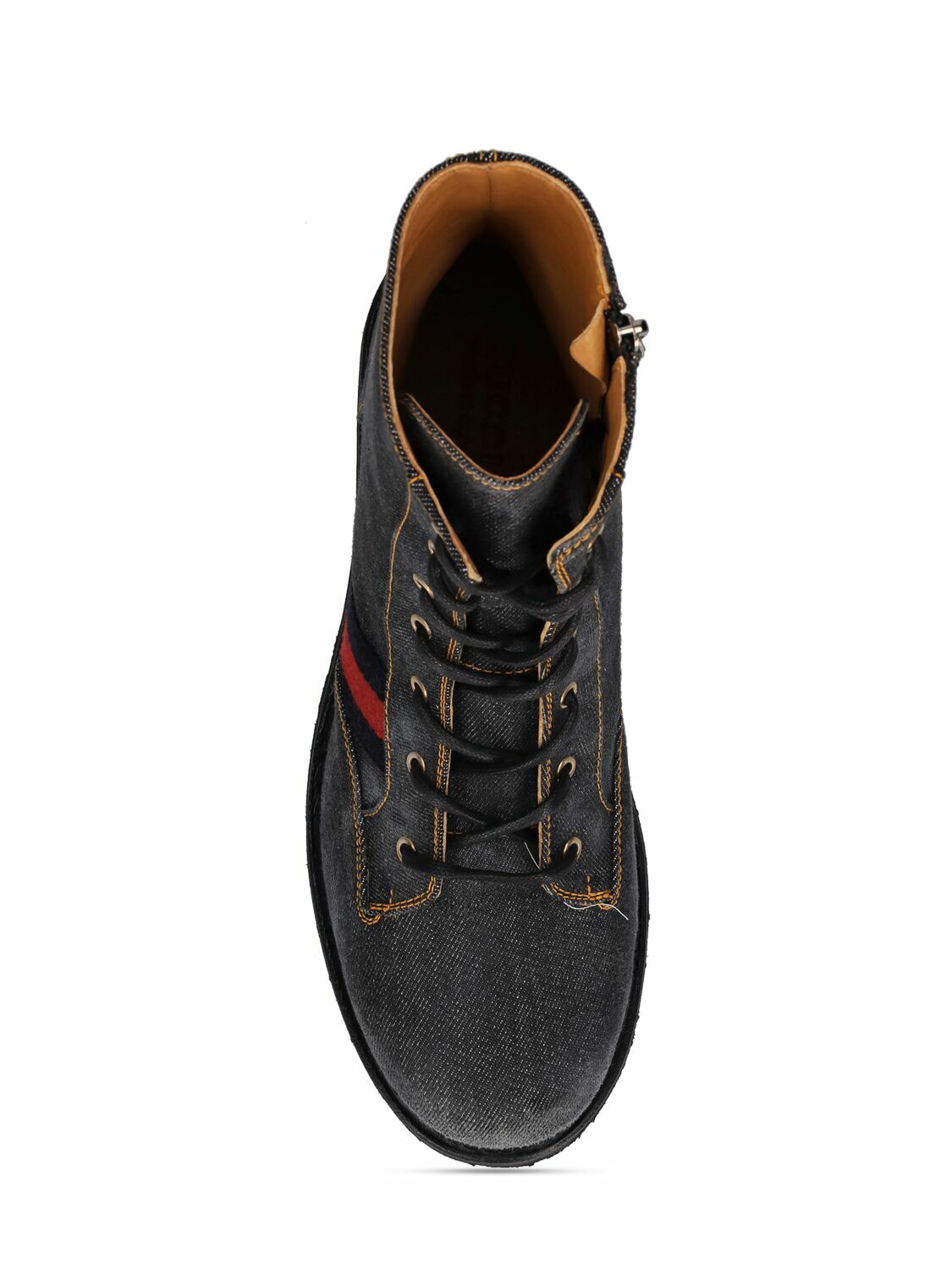 GUCCI - Clerc Denim Lace-up Booties Gucci