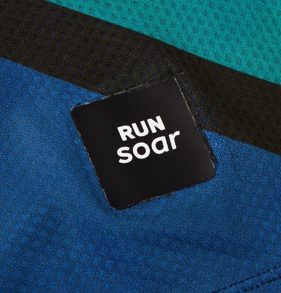 Soar Running - Striped Mesh Tank Top - Navy Soar Running