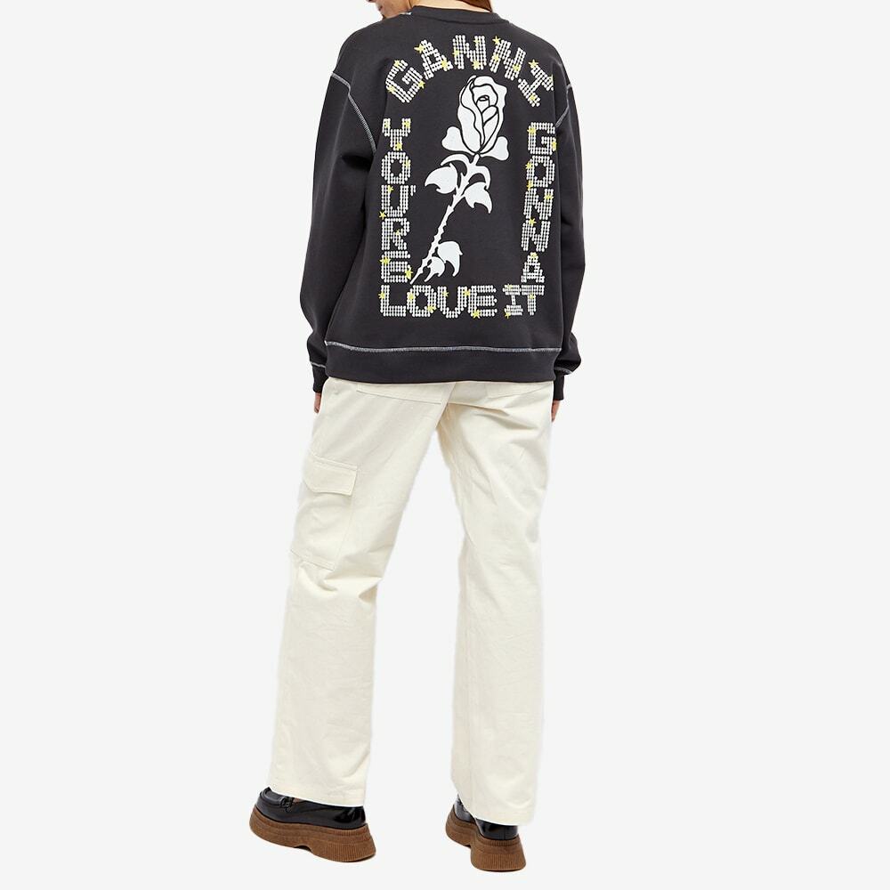 GANNI Women's Isoli Dark Rose Relaxed Sweat in Phantom GANNI