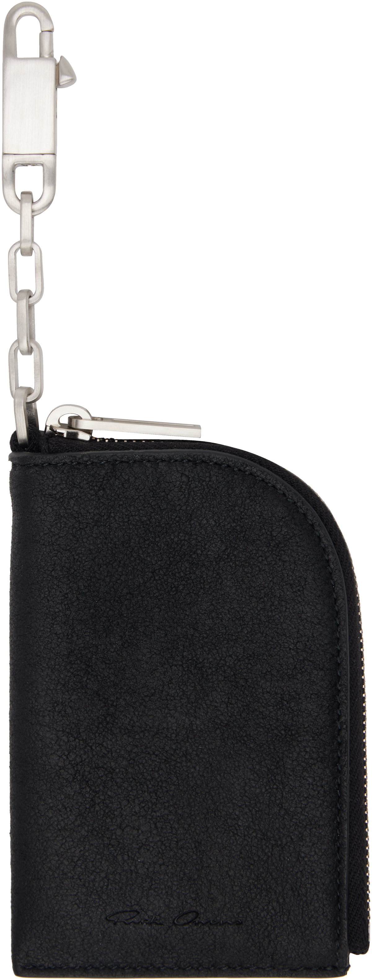 Rick Owens Black Megablister Lamb Leather Hook Wallet Rick Owens