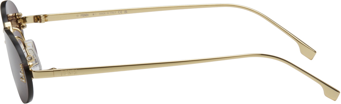 Fendi Gold 'Fendi' First Crystal Sunglasses Fendi