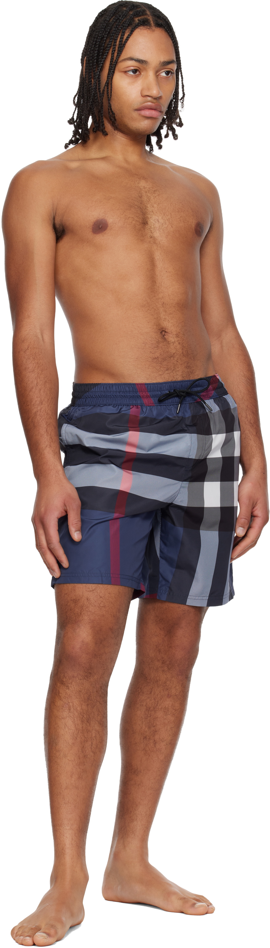 Burberry Blue Check Swim Shorts Burberry