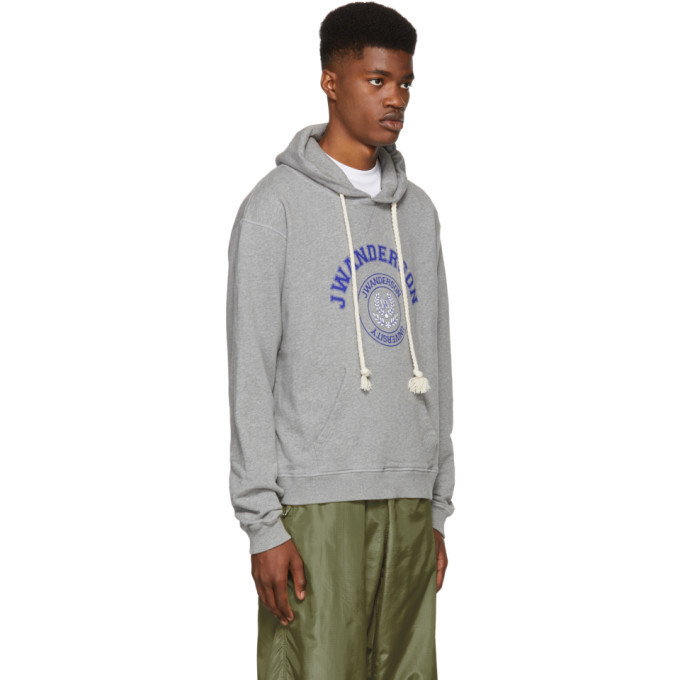 JW Anderson Grey University Logo Hoodie JW Anderson