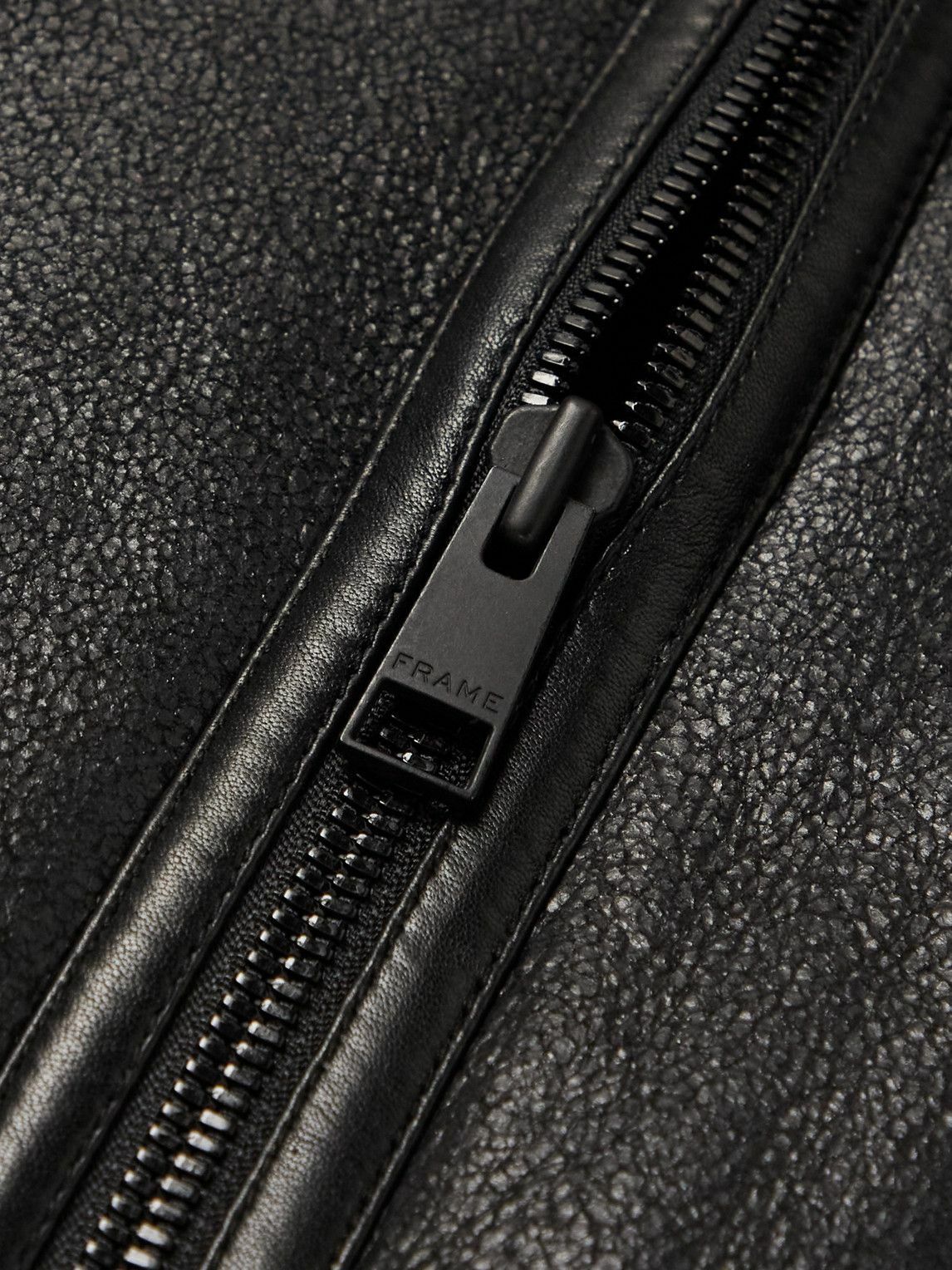 FRAME - Shearling Flight Jacket - Black Frame Denim