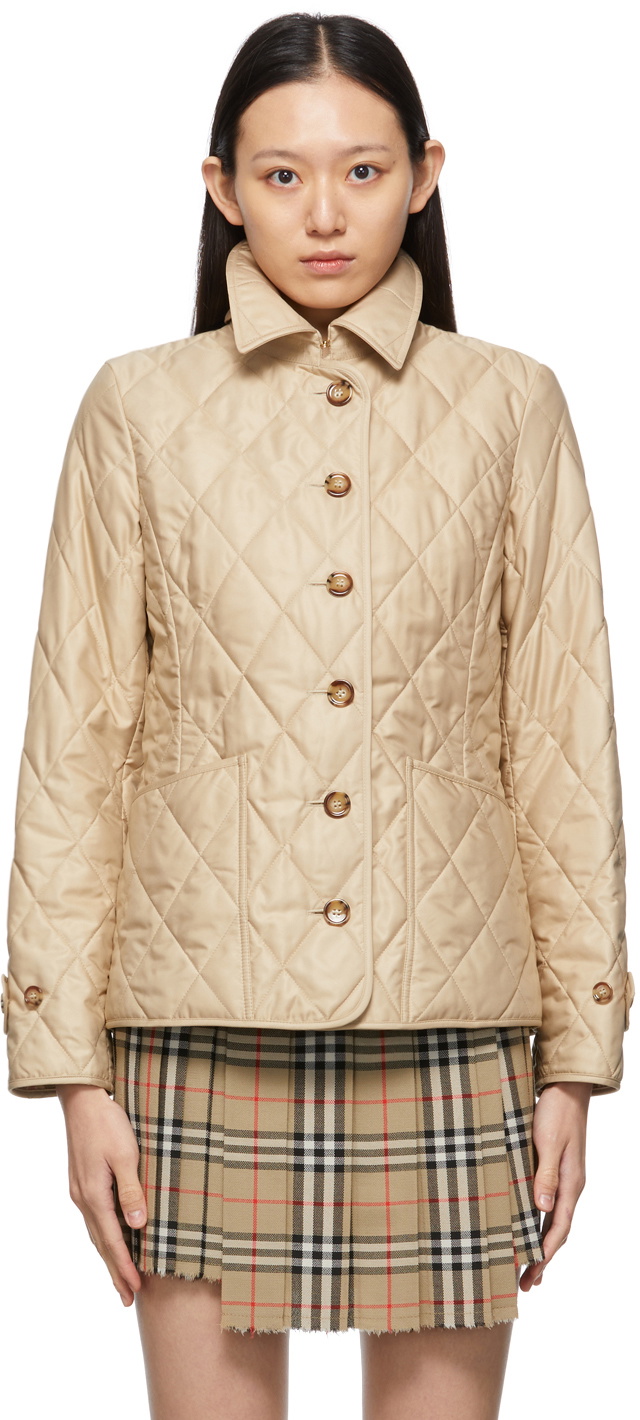 Burberry Beige Quilted Diamond Thermoregulated Jacket Burberry