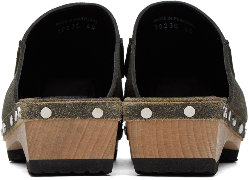 Eckhaus Latta Gray Wood Clogs Eckhaus Latta