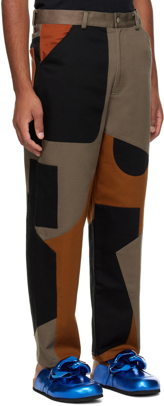 JW Anderson Khaki Patchwork Fatigue Trousers JW Anderson