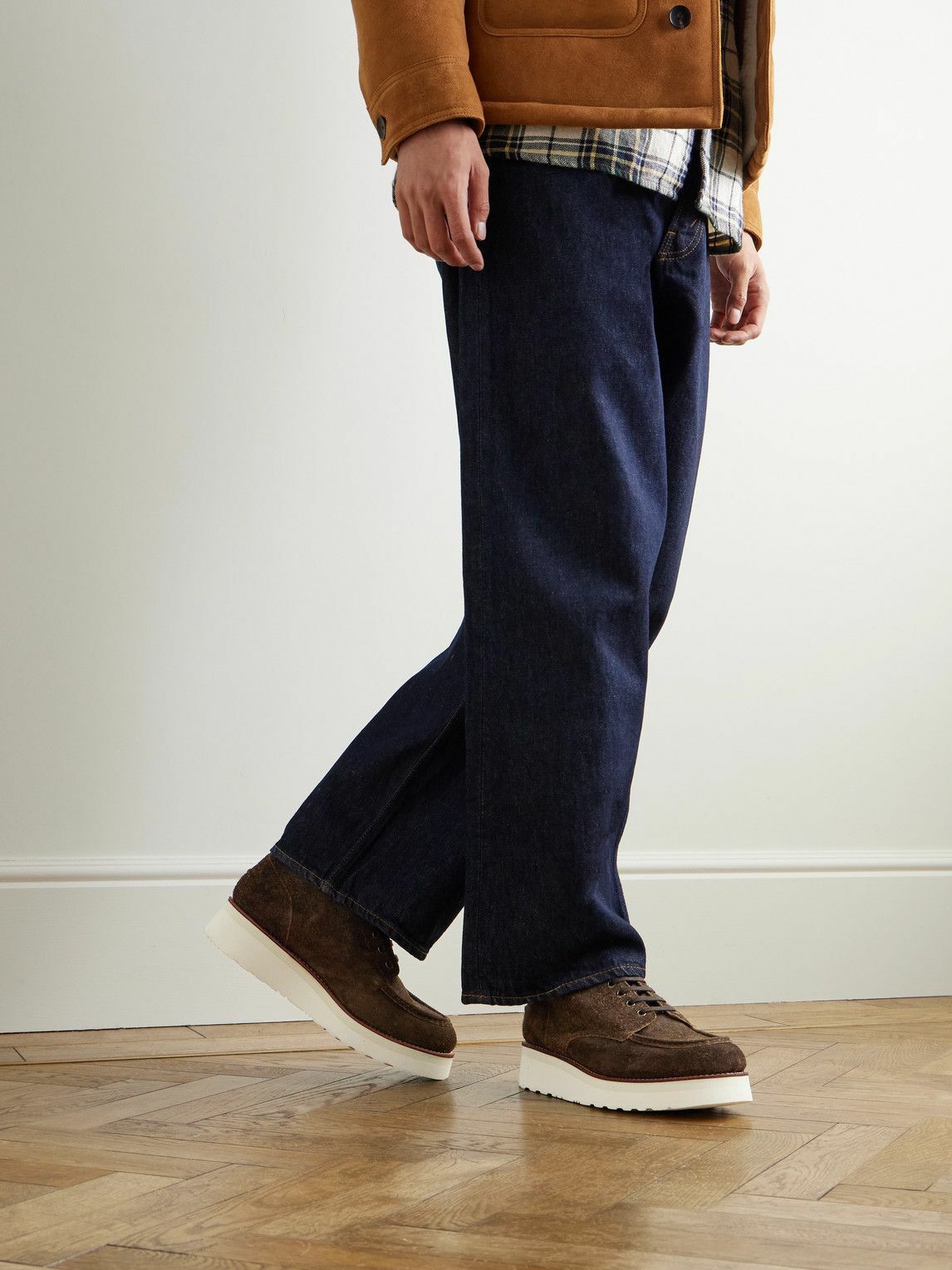 Grenson - Asa Textured-Suede Boots - Brown Grenson