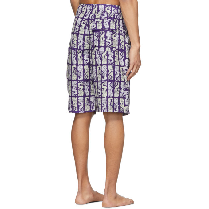 Kenzo Blue and White Mermaid Swim Shorts Kenzo