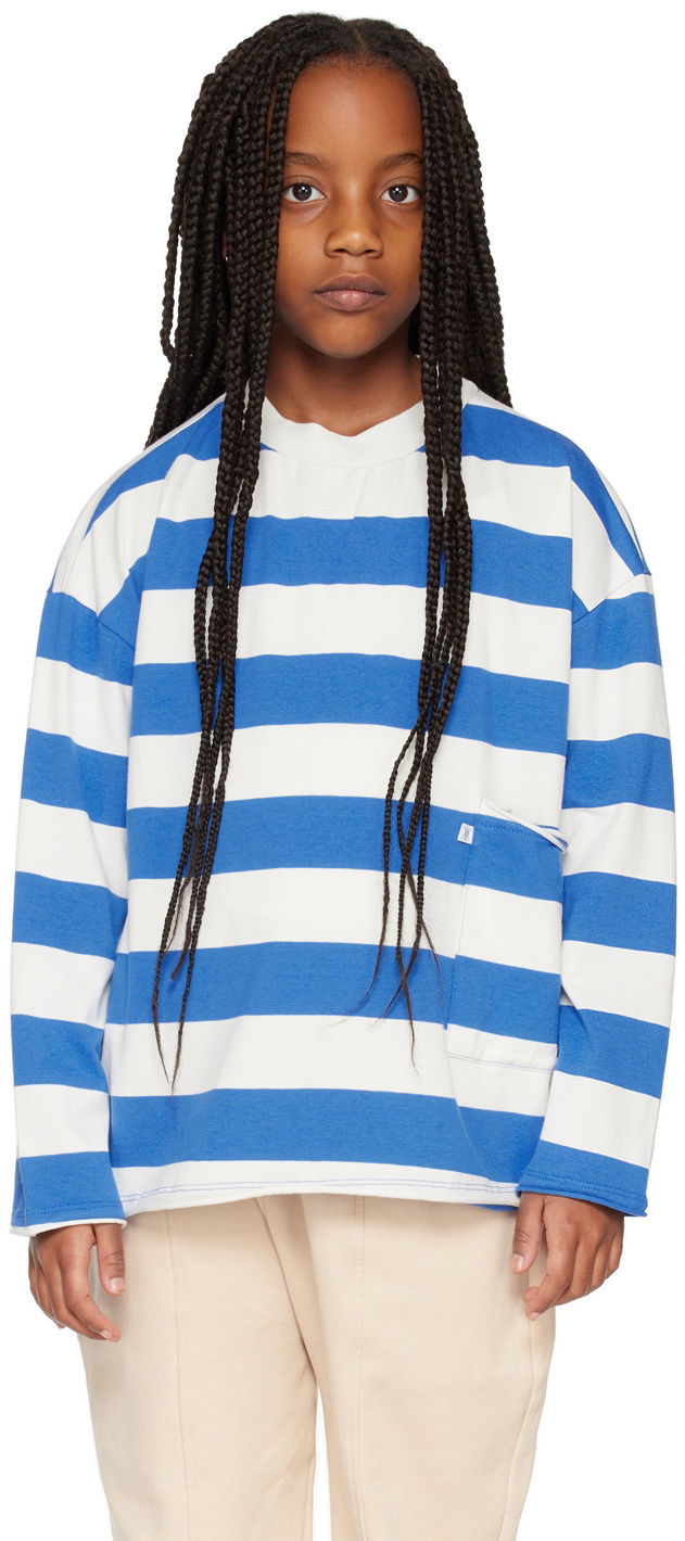 Repose AMS Kids Blue & White Easy Long Sleeve T-Shirt Repose AMS