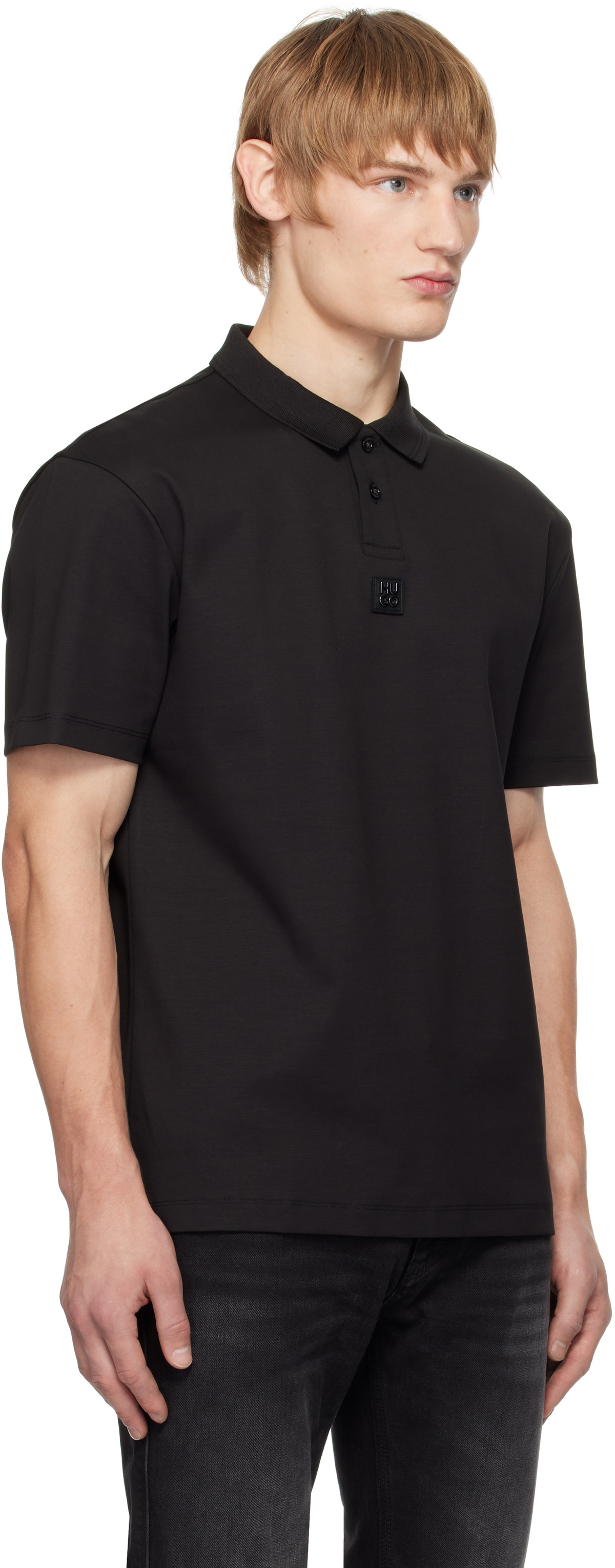 Hugo Black Interlock-Cotton Polo Hugo Boss
