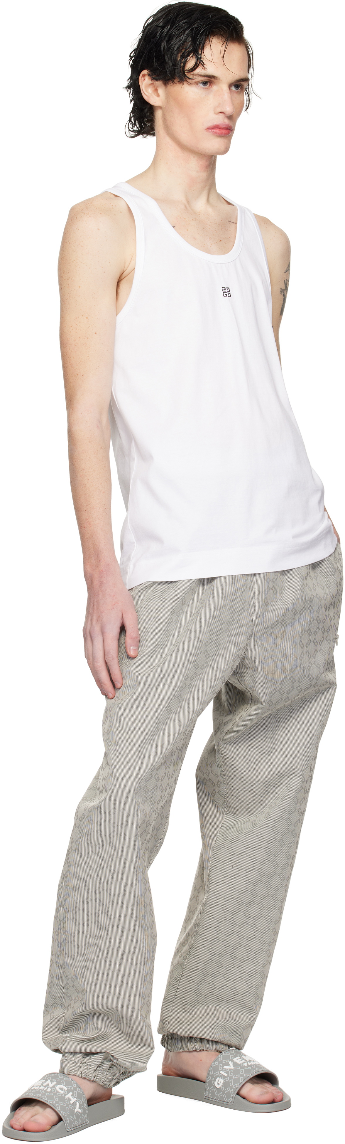 Givenchy Gray Monogram 72 Pool Slides Givenchy