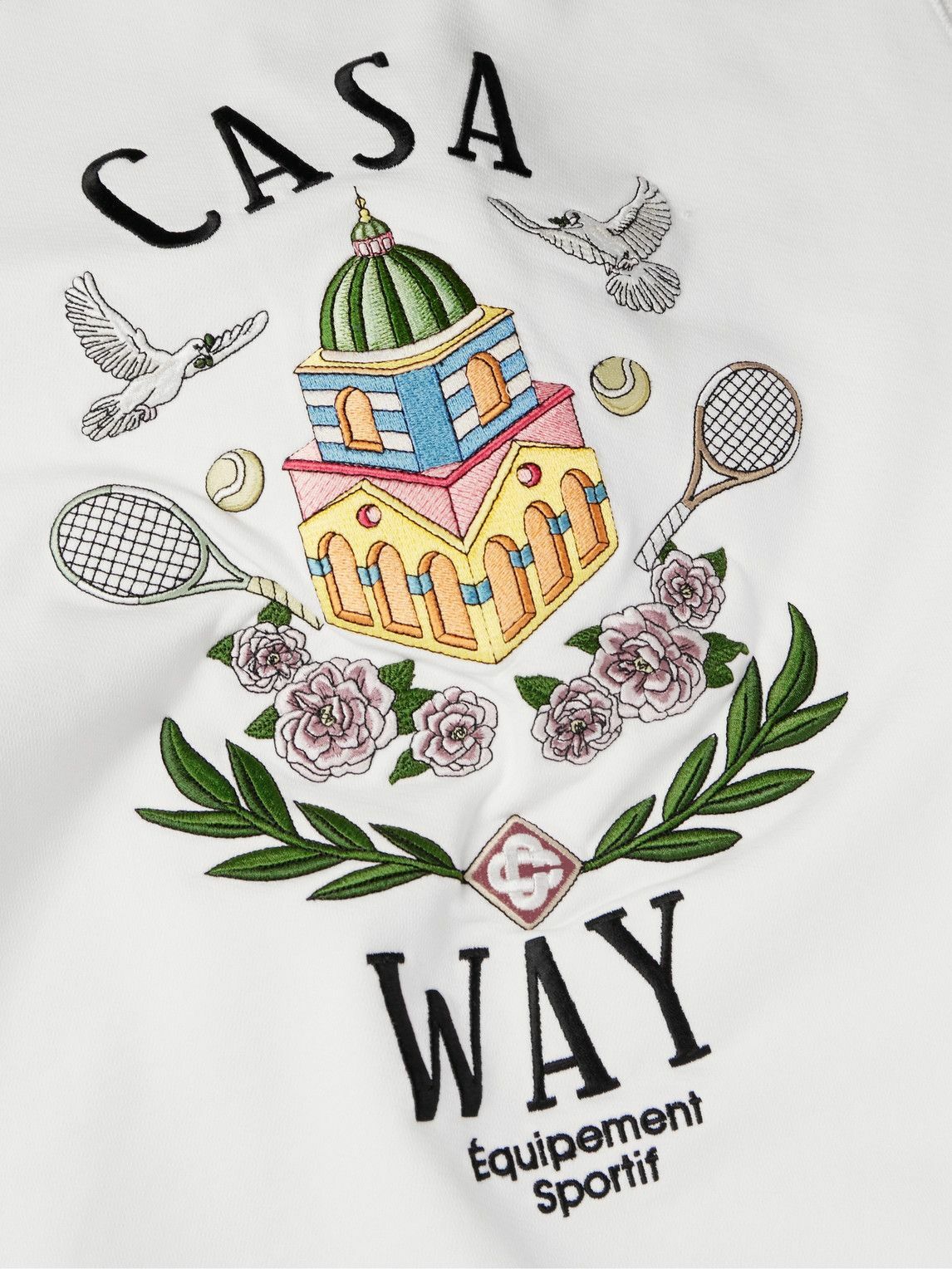 Casablanca - Casa Way Embroidered Organic Cotton-Jersey Sweatshirt ...