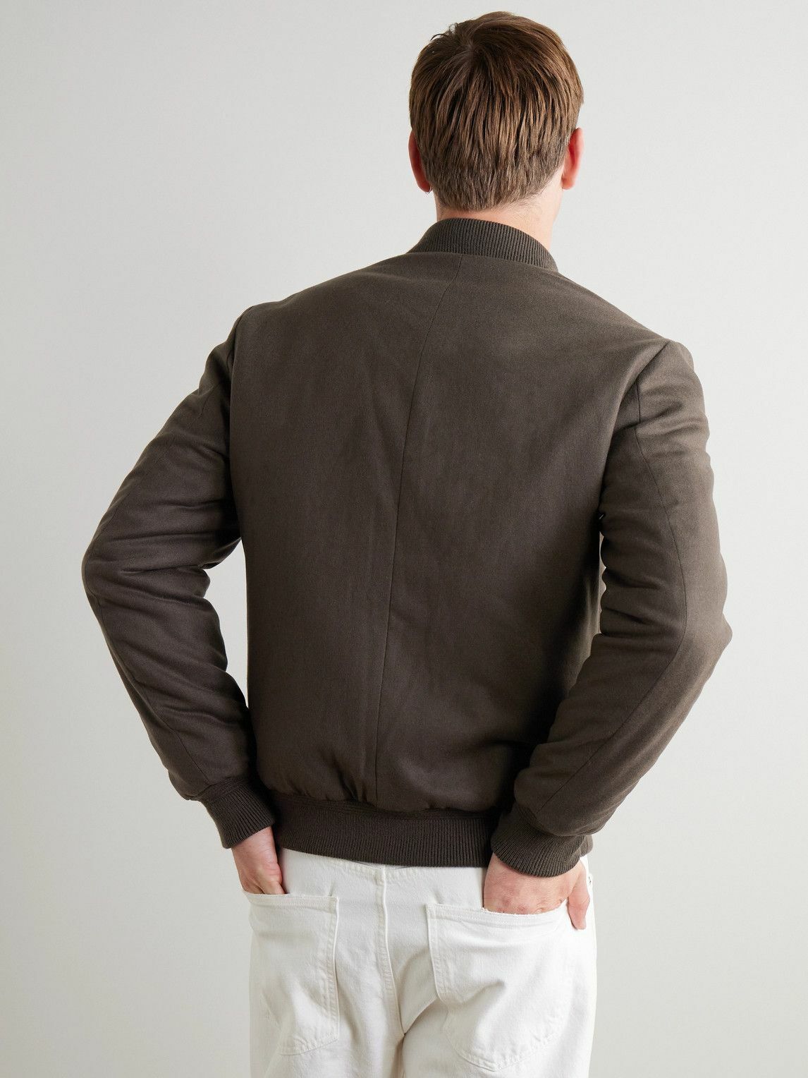 Mr P. - Padded Cashmere-Blend Bomber Jacket - Brown Mr P.