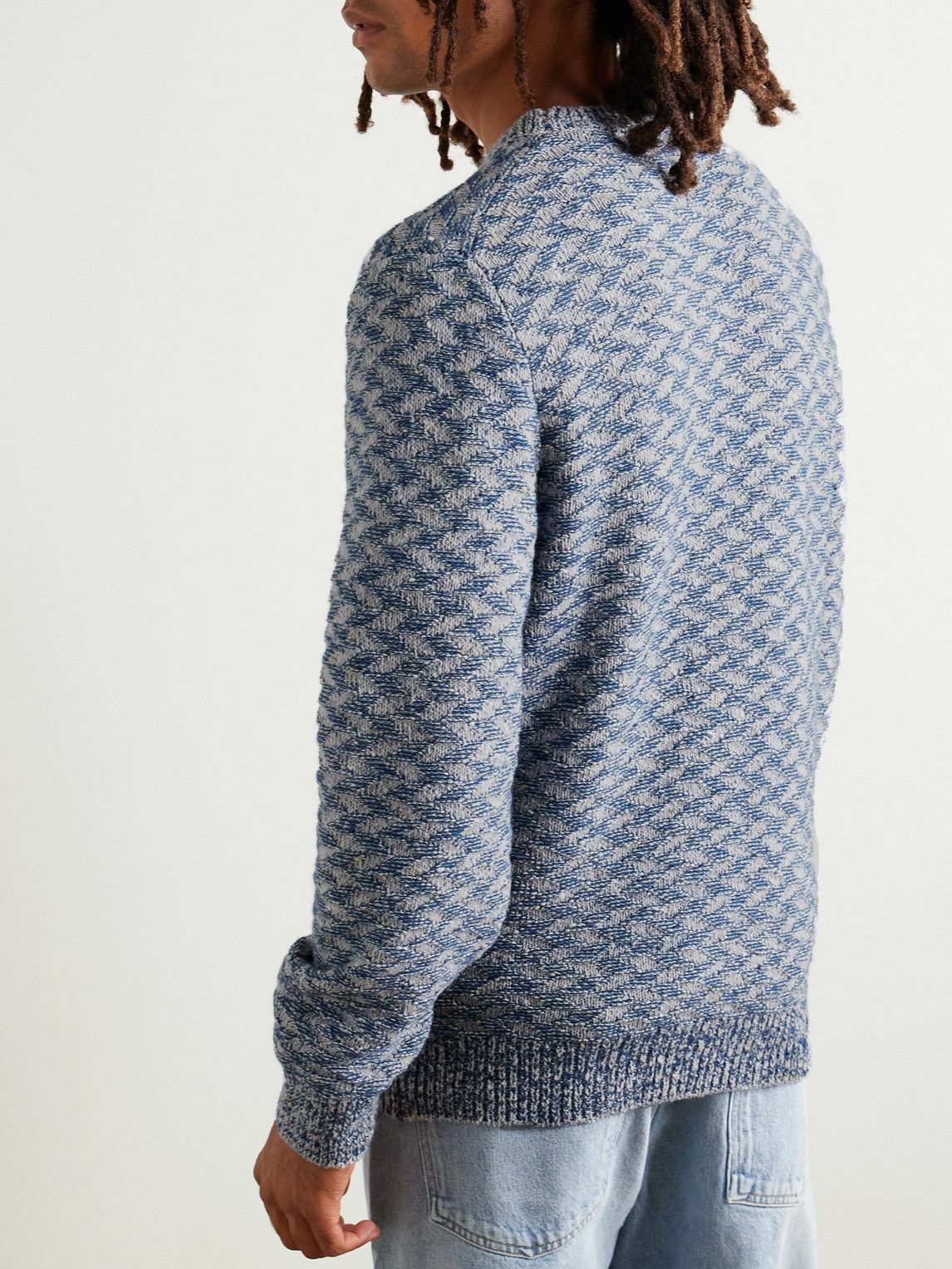 Inis Meáin - Claiochai Merino Wool and Cashmere-Blend Jacquard Sweater ...