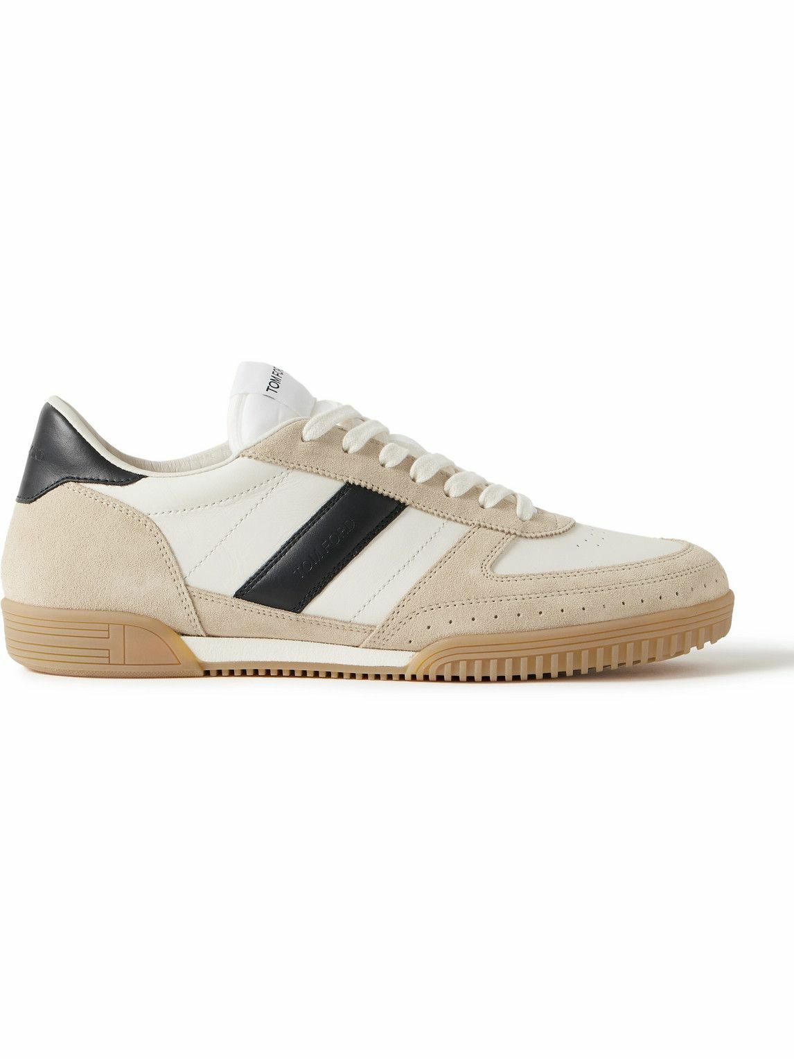 TOM FORD - Terence Leather and Suede Sneakers - Neutrals TOM FORD
