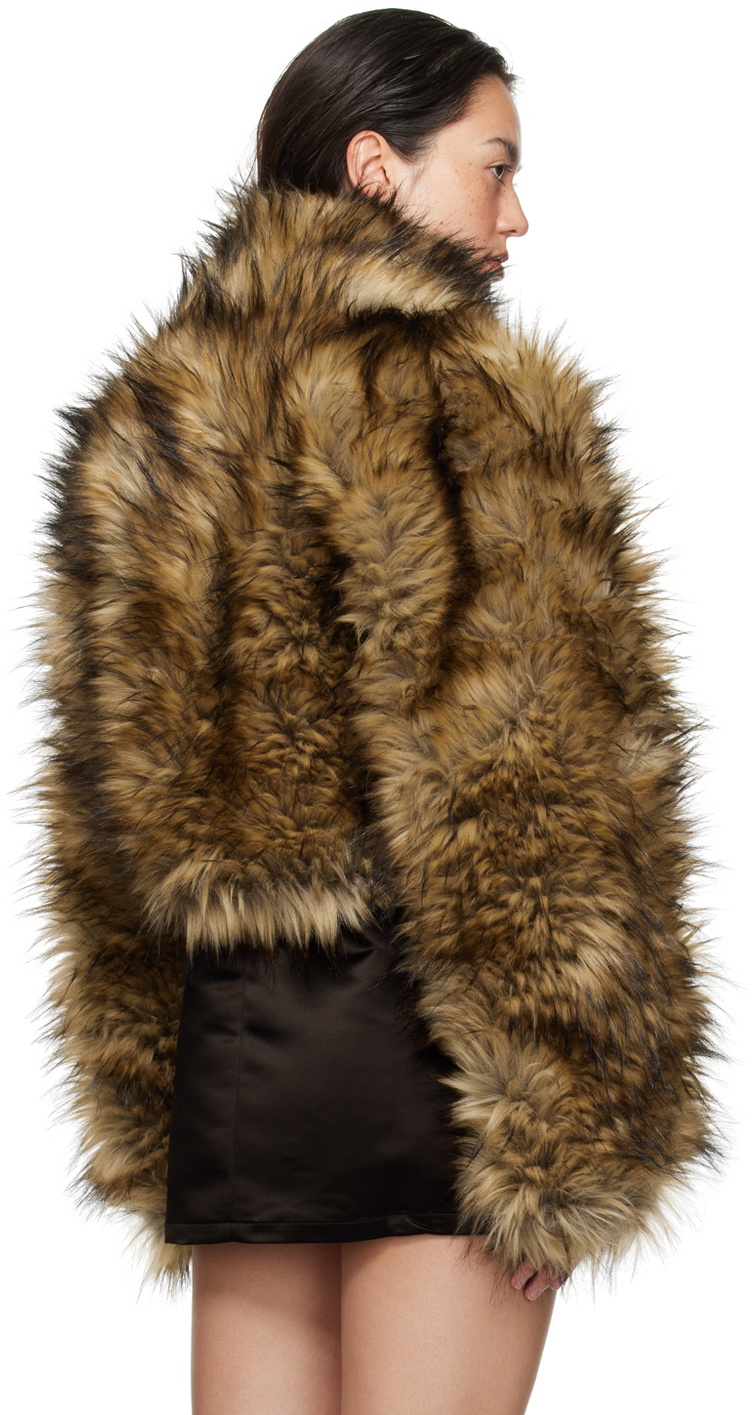 Ashley Williams Brown Hali Faux-Fur Jacket Ashley Williams
