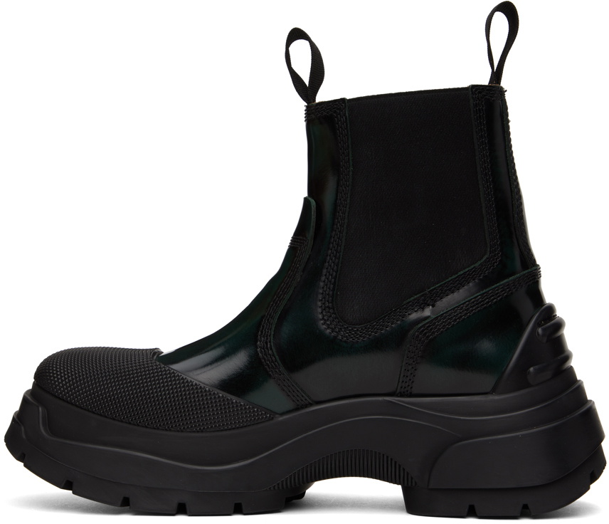 Maison Margiela Green Chunky Chelsea Boots Maison Margiela