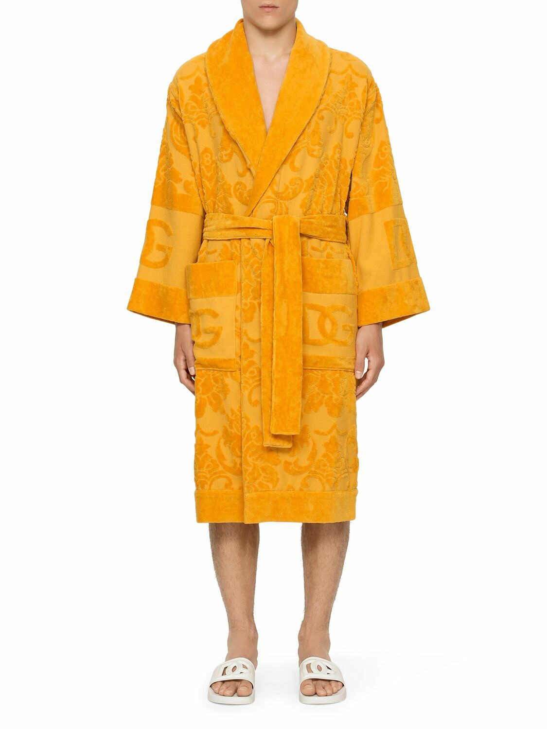 DOLCE & GABBANA - Cotton Jacquard Bathrobe Dolce & Gabbana