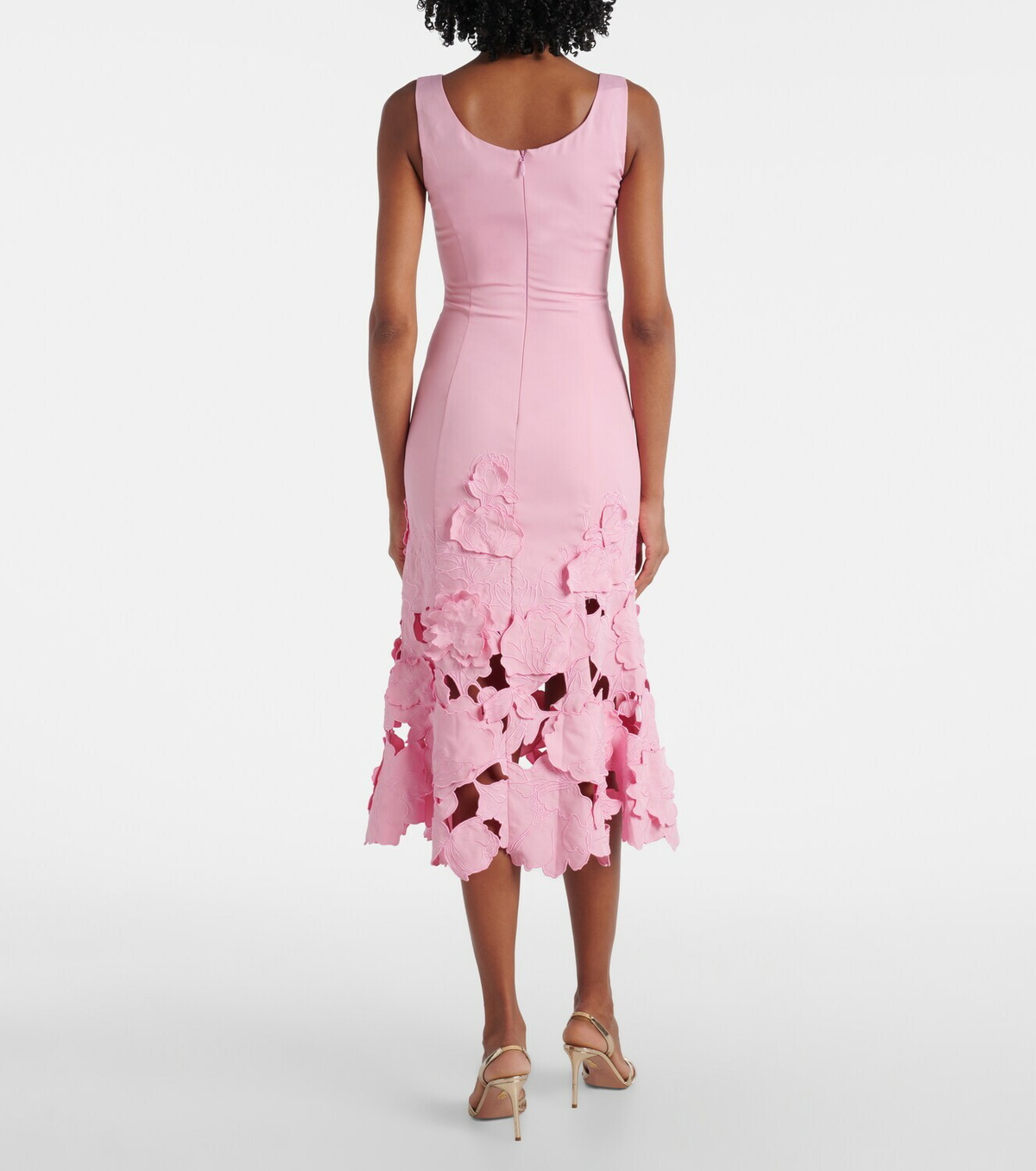 Leo Lin Emily floral-appliqué midi dress Leo Lin