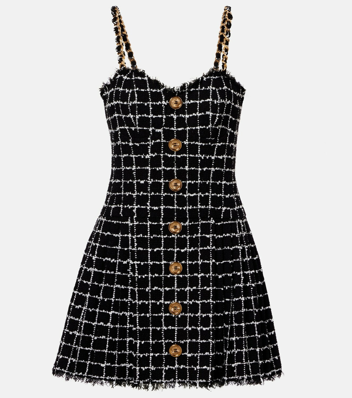 Balmain Chain-detail checked tweed minidress Balmain