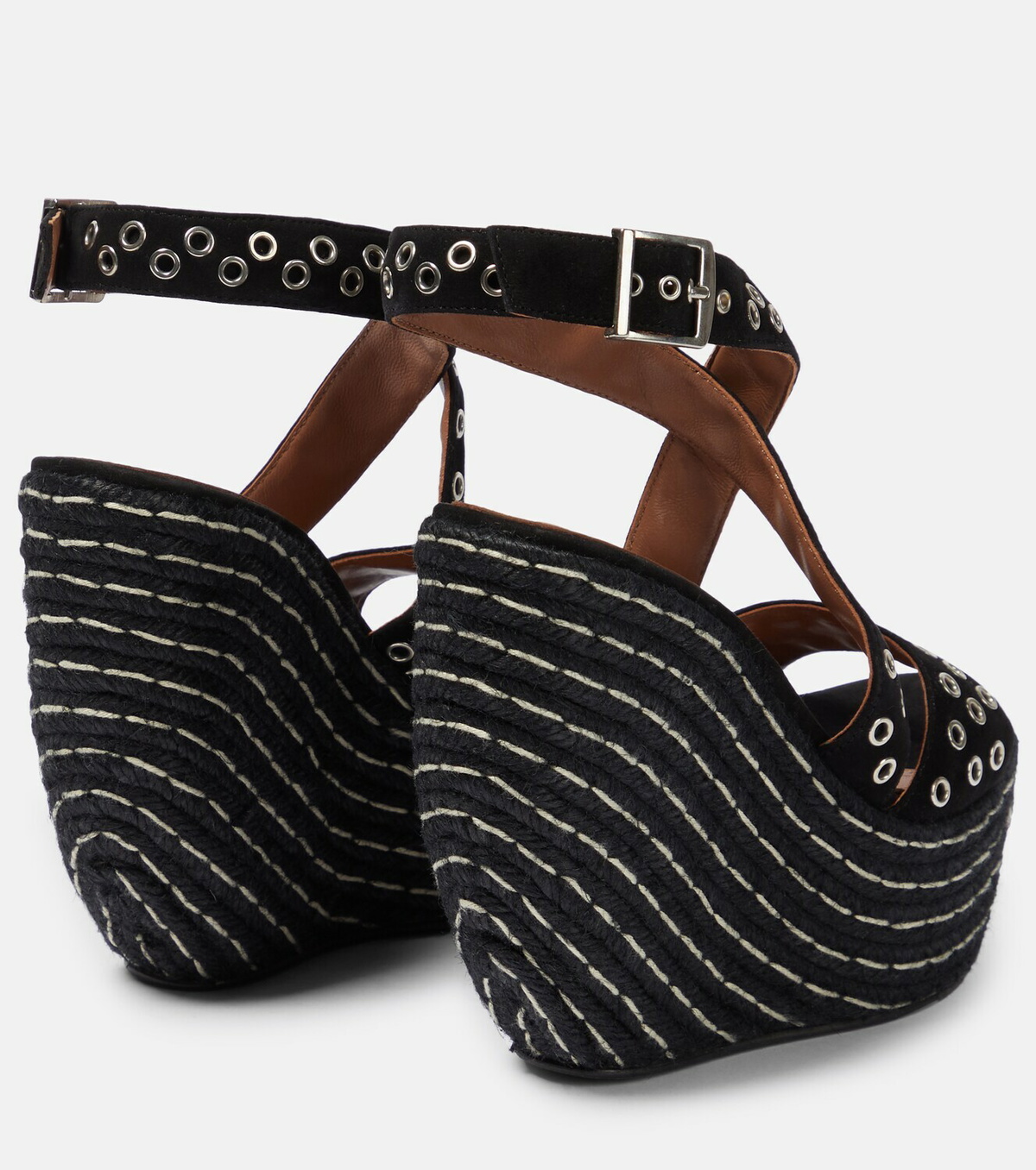 Alaïa Embellished suede wedge sandals ALAÏA