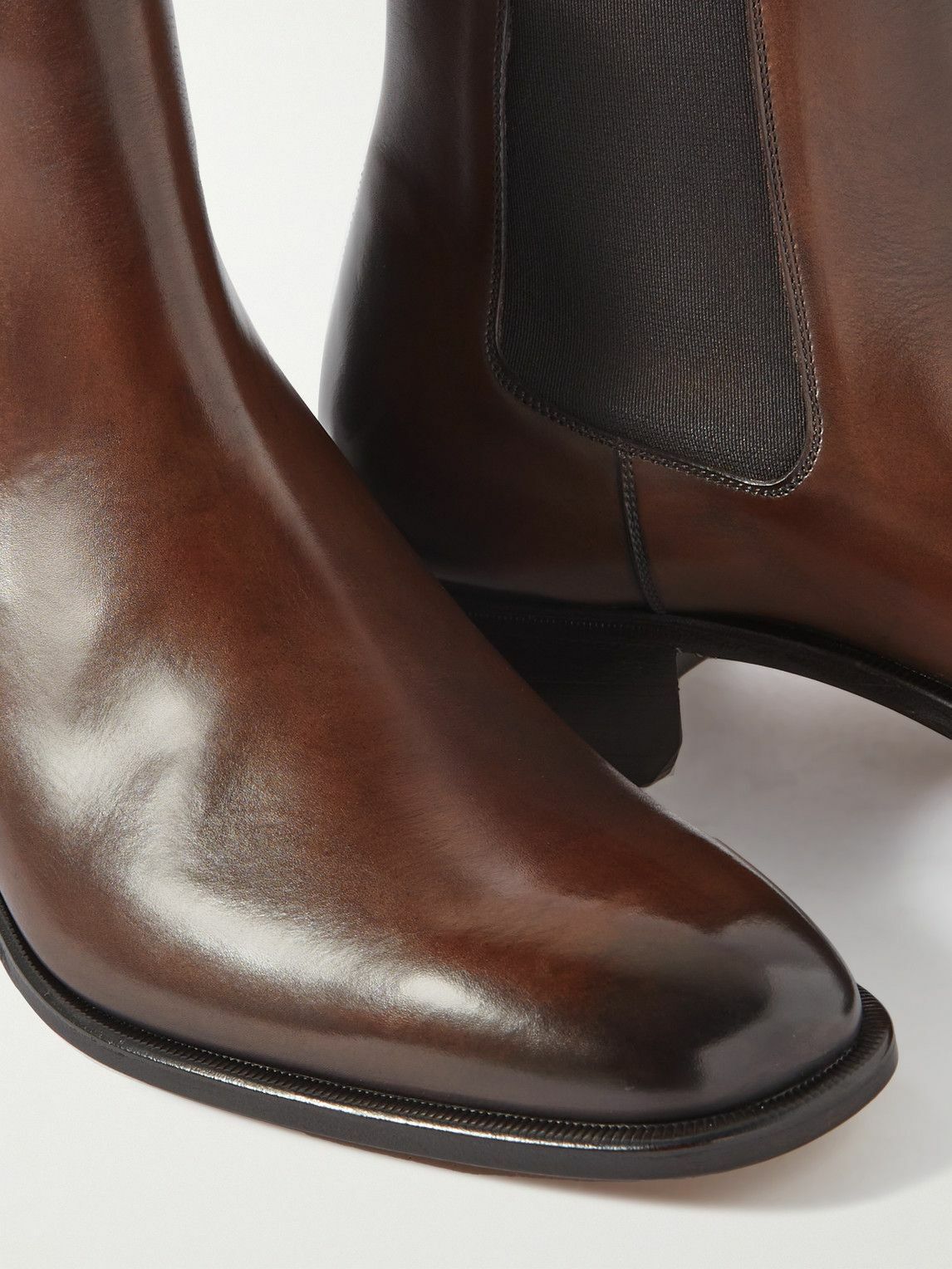 TOM FORD - Alec Patent-Leather Chelsea Boots - Brown TOM FORD