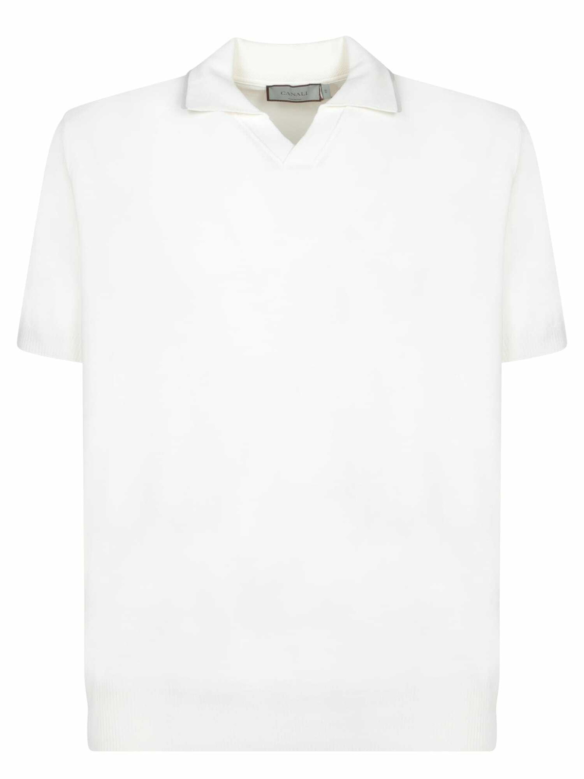Canali White Cotton Polo Shirt Canali