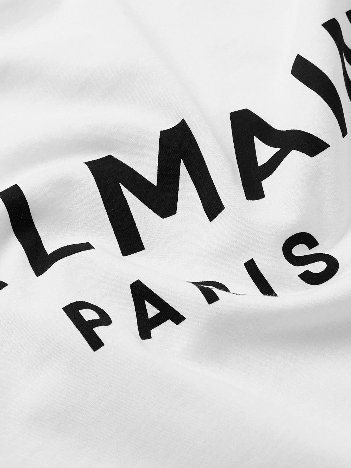 Balmain - Logo-Print Cotton-Jersey T-Shirt - White Balmain