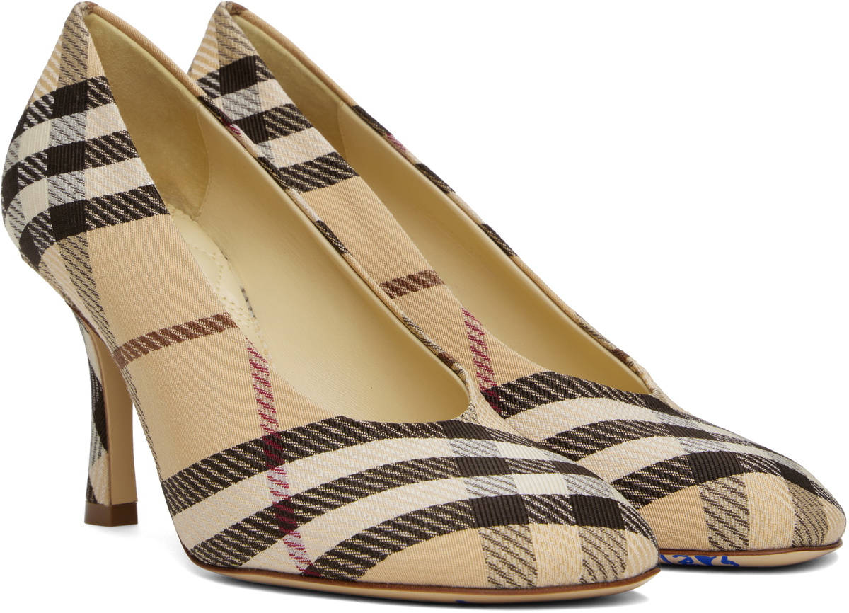 Burberry Beige Check Baby High Heels Burberry