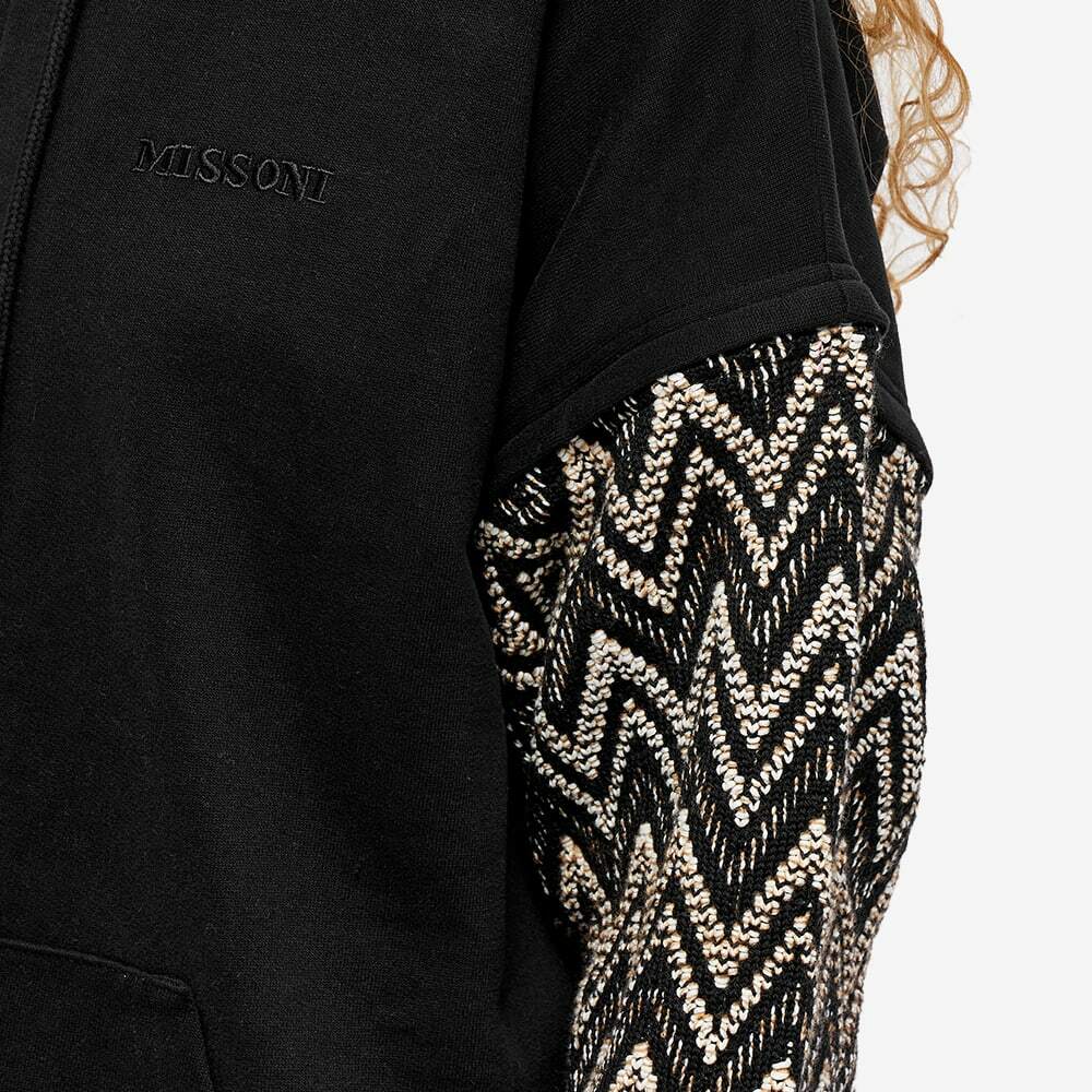 Missoni Women's Zig Zig Zip Off Sleeve Hoodie in Black Beauty Missoni