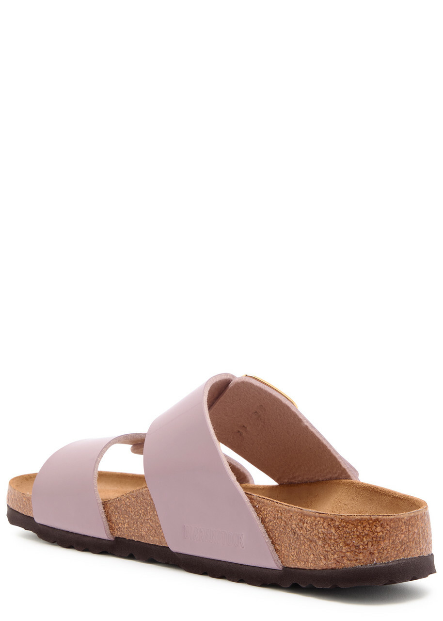 Birkenstock Sydney Patent Leather Sliders Lilac Birkenstock