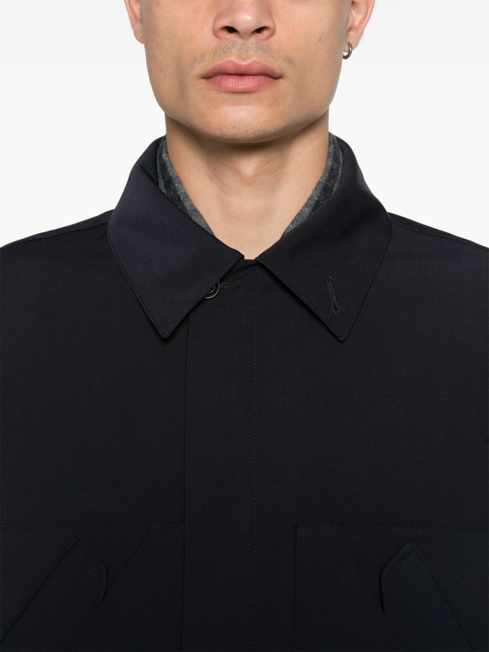 SAGE NATION Blue Flap-Pocket Bomber Jacket SAGE NATION