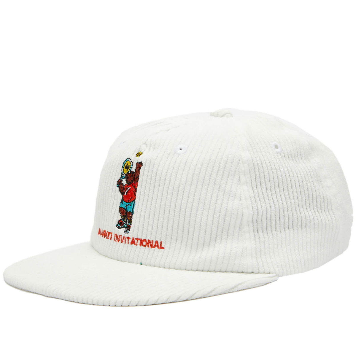 MARKET Men's Invitational 5 Panel Corduroy Cap in White MARKET