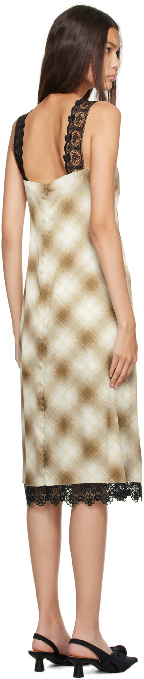 JUNEYEN Beige Check Minidress