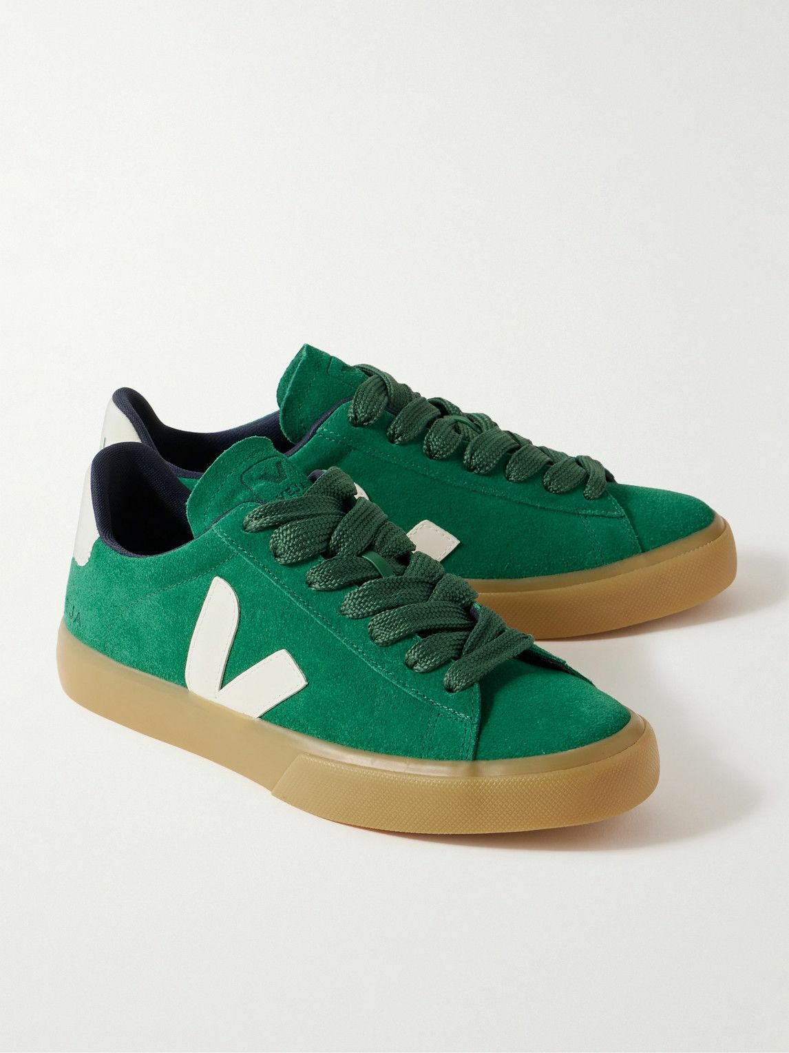 Veja - Campo Rubber and Leather-Trimmed Suede Sneakers - Green VEJA