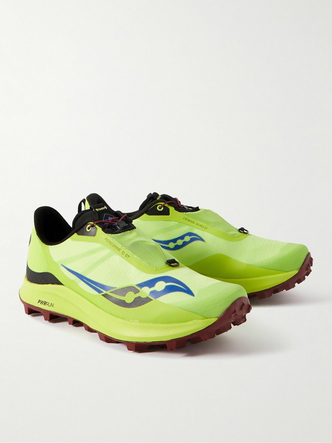 Saucony - Peregrine 12 ST Rubber-Trimmed Mesh Running Sneakers - Yellow ...