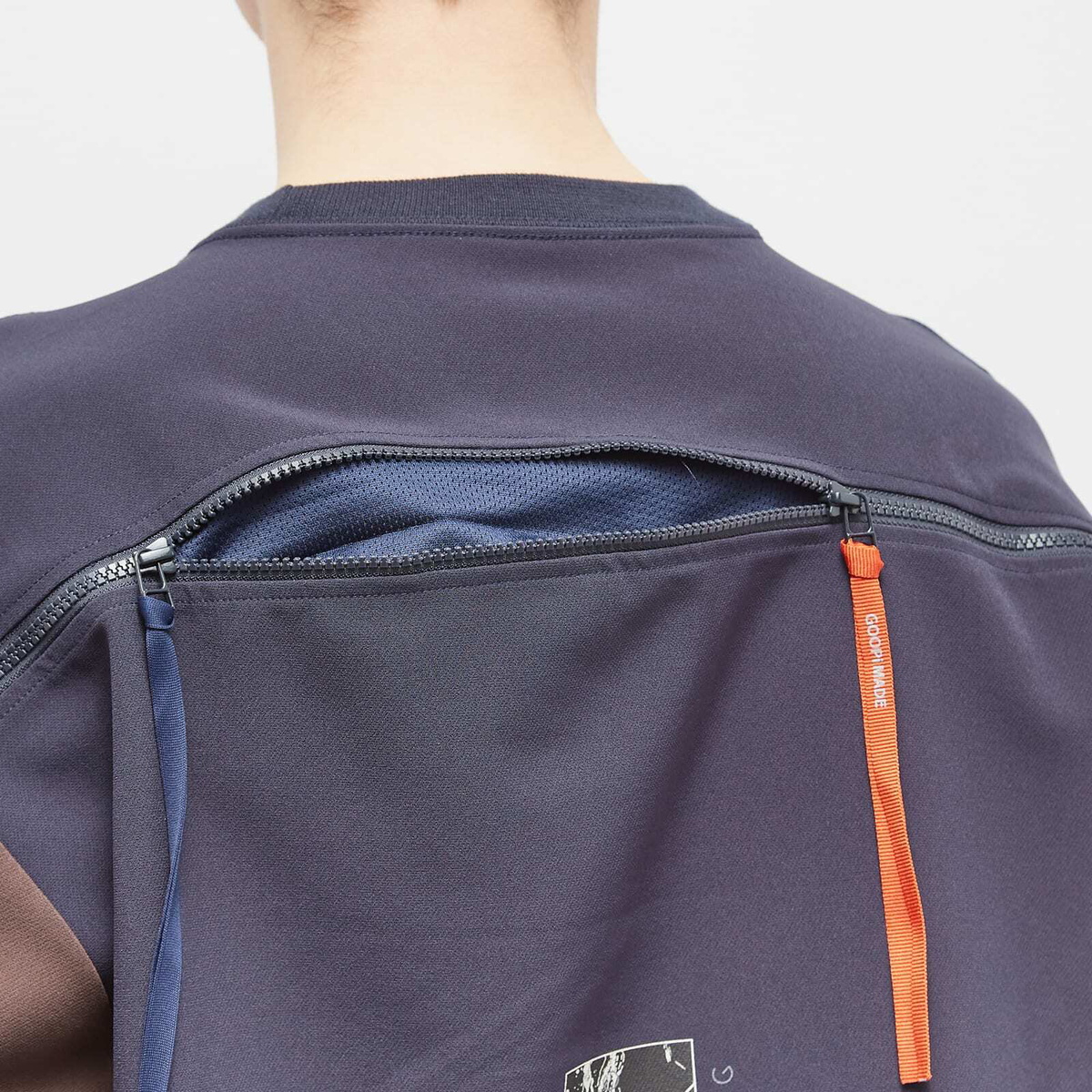 GOOPiMADE Men's LWN-03 Zystem Graphic Crew Sweat in Deep Marine GOOPiMADE