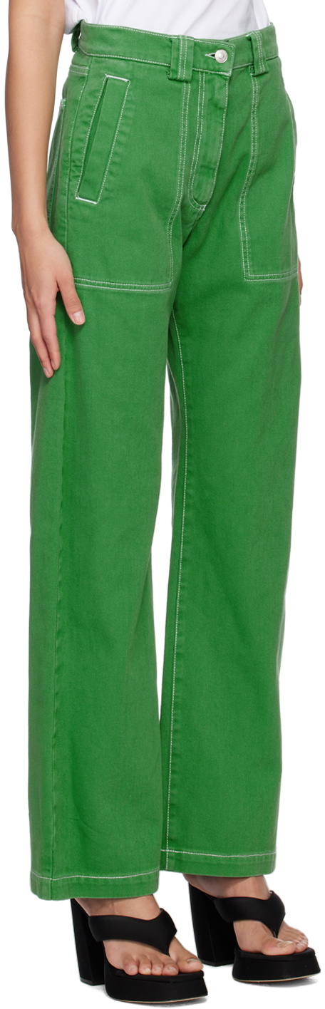 MSGM Green Baggy Jeans MSGM