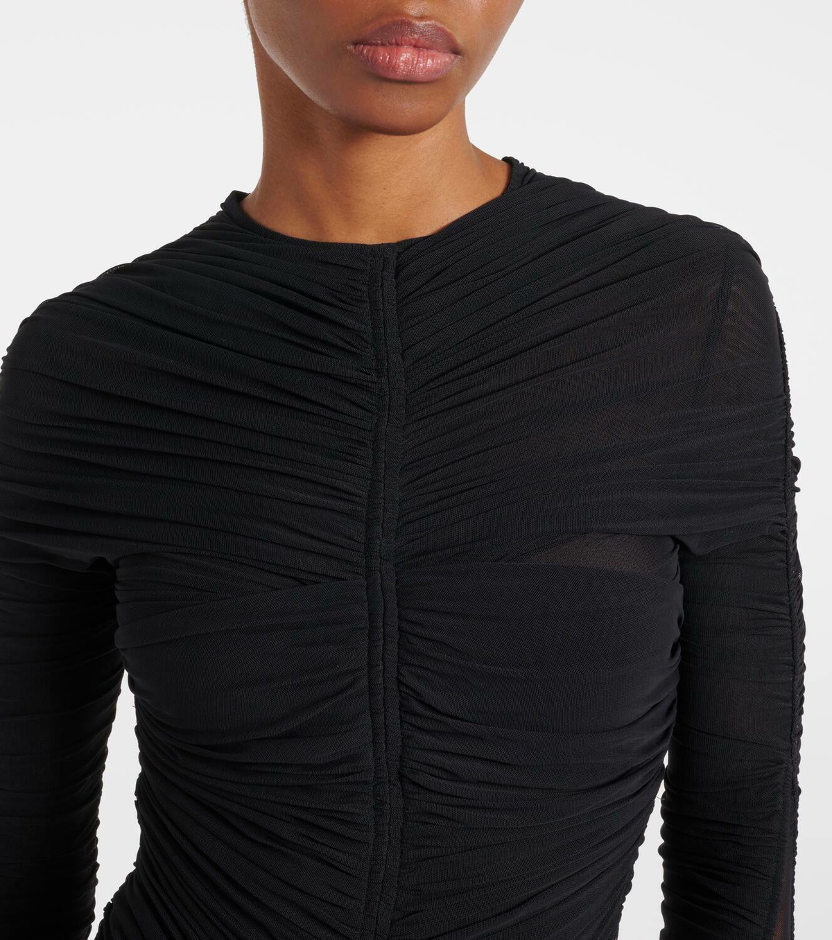 Mugler Sheer ruched bodysuit Mugler