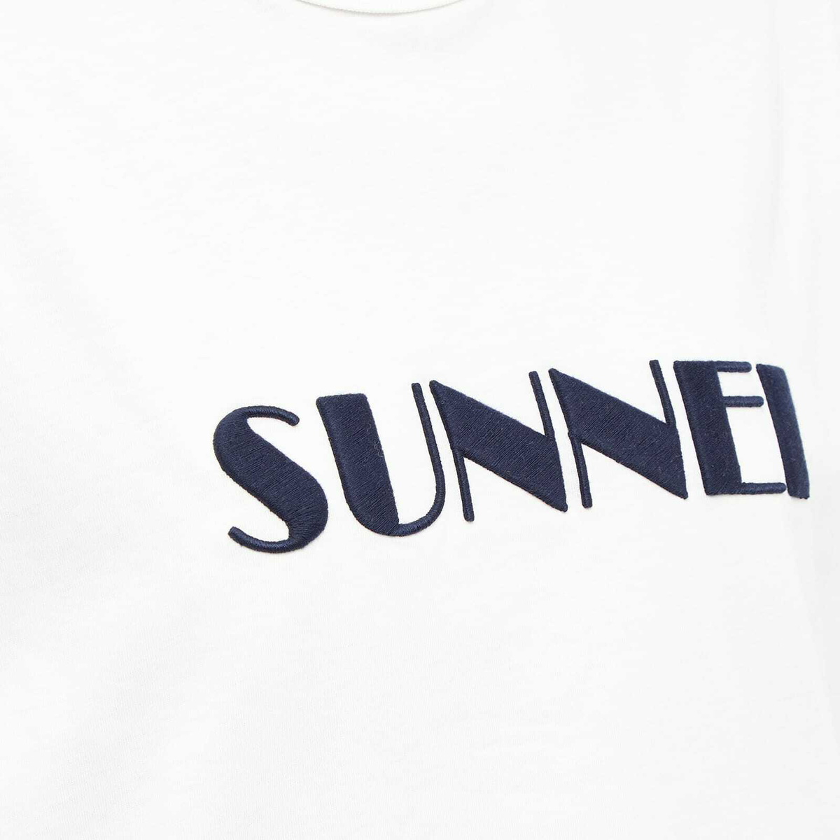 Sunnei Women's Big Logo Embroidered T-Shirt in Off White Sunnei