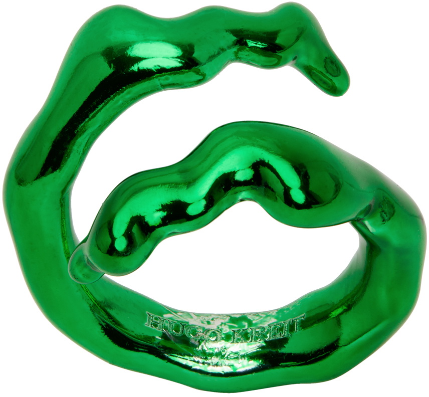HUGO KREIT SSENSE Exclusive Green Coral Twist Ring Hugo Kreit