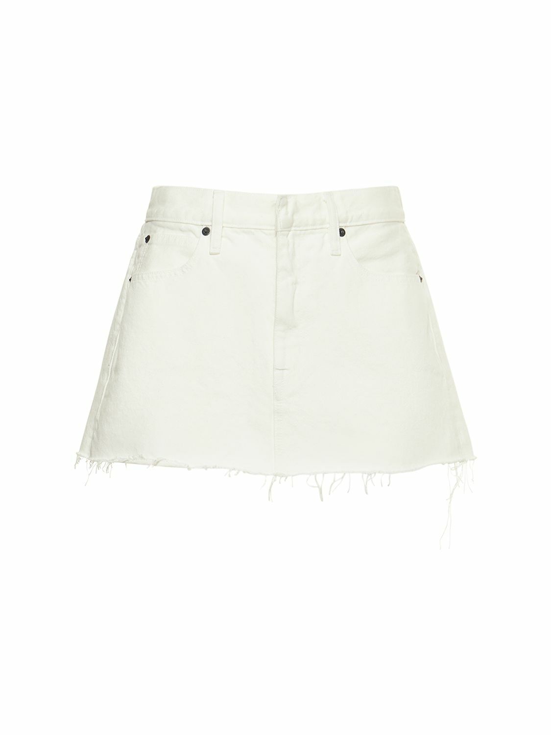 SLVRLAKE Micro Cut Off Cotton Denim Mini Skirt SLVRLAKE